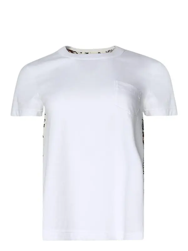 Sacai Floral Print Cotton Jersey T-shirt - Ivory