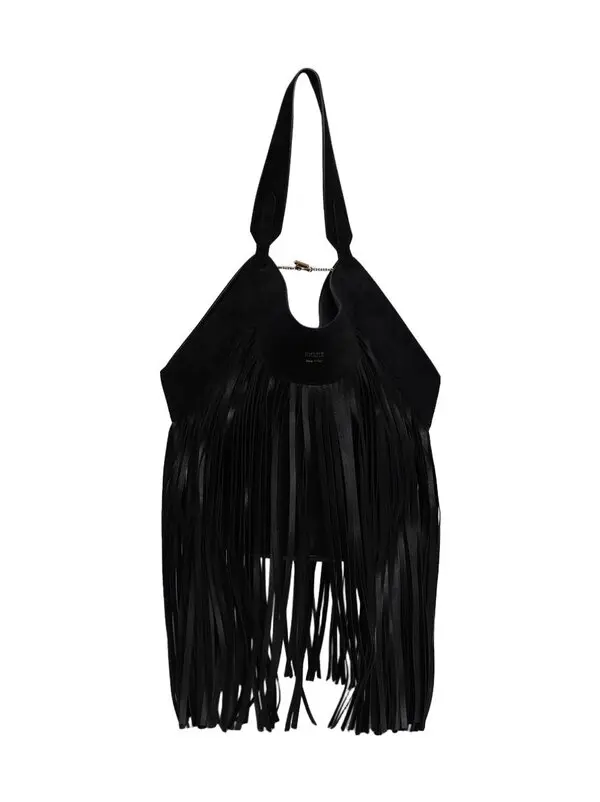 Khaite Lotus Small Fringe Tote Bag - Black
