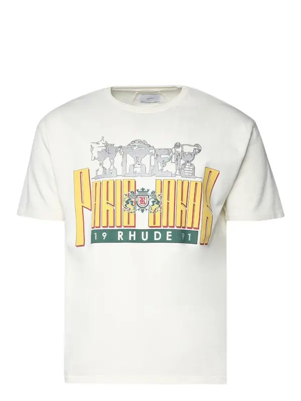 Rhude Trofeo Tee Vintage And Yellow - White