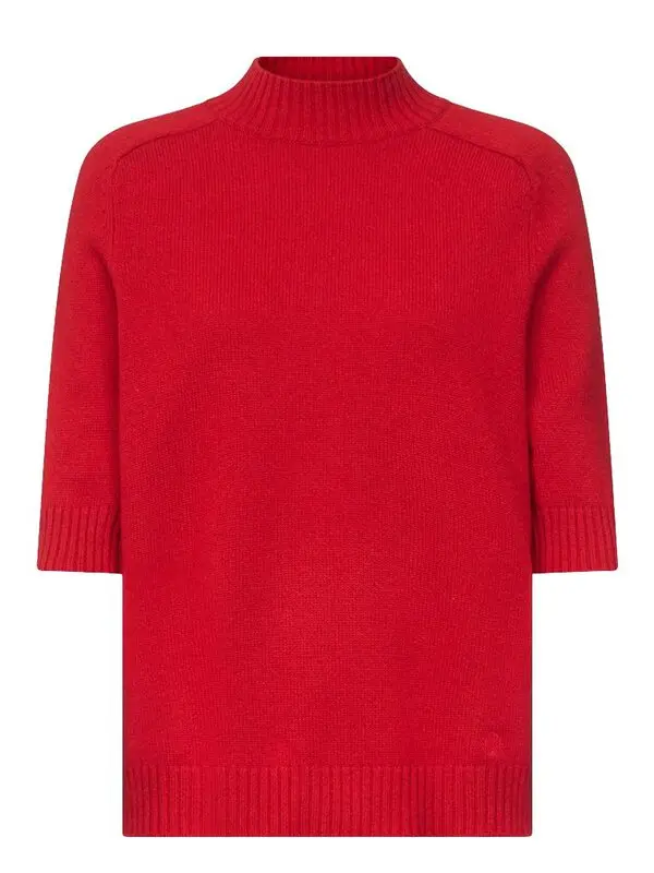 Loulou De Saison Ruth Short Sleeve Cashmere Top - Red