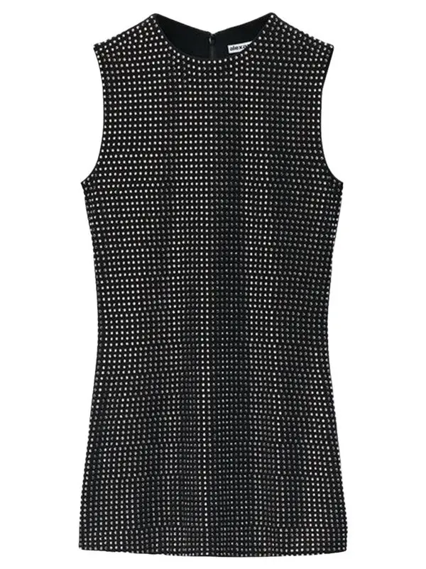 Alexander Wang Crystal Embellishment Sleeveless Mini Dress - Black