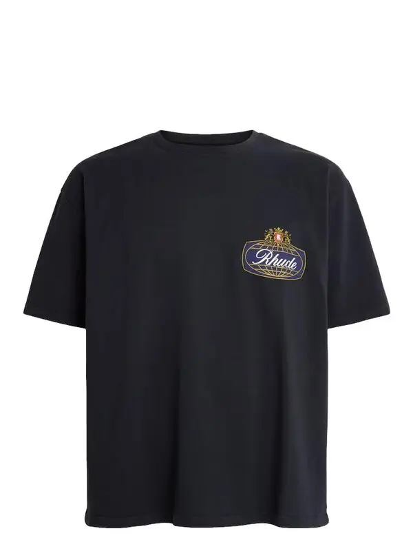 Rhude Safari Crest Tee Vintage And Blue - Black