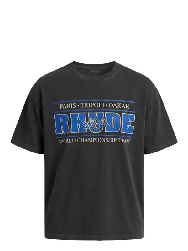 Rhude Chrono Tee Vintage And Blue - Black