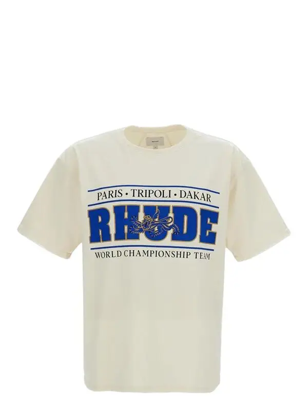 Rhude Chrono Tee Vintage And Blue - White