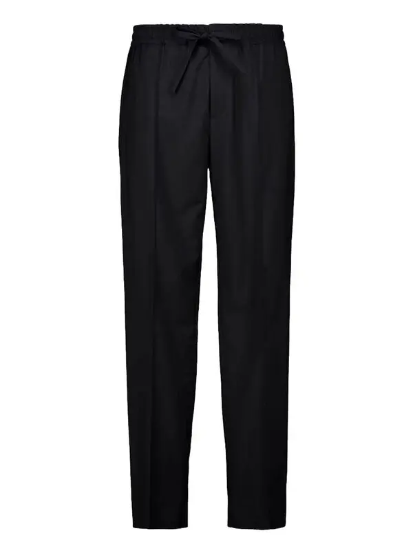 Valentino Garavani Wool Drawstring Trousers - Black