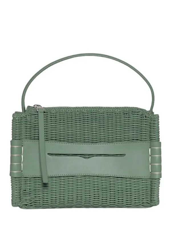 JW Anderson Woven Leather Loafer Bag - Green