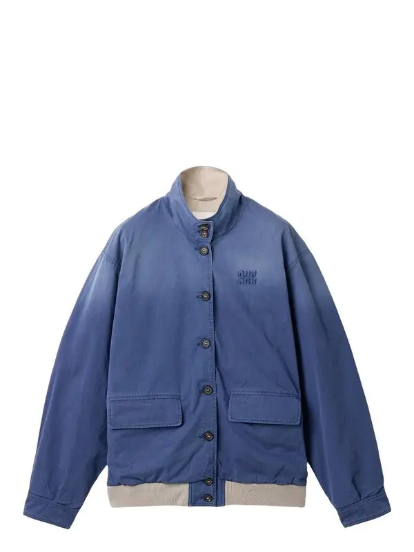 Miu Miu Washed Twill Blouson Jacket - Blue