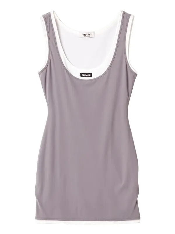 Miu Miu Stretch Jersey Mini Dress Steel - Grey