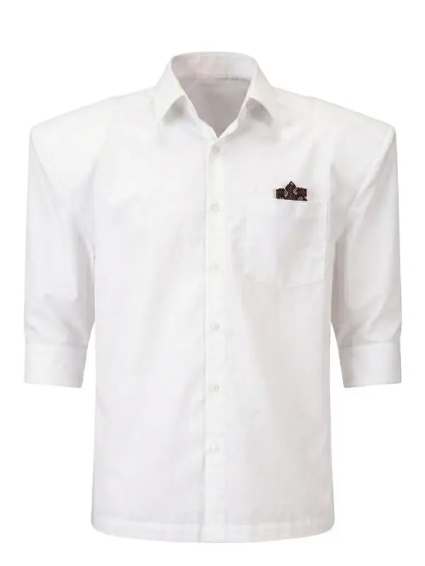 COLLECTED XX Baloch Motif Boxy Shirt - White