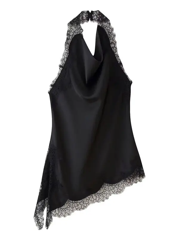 MUTE BY JL Lace Halter Top - Black