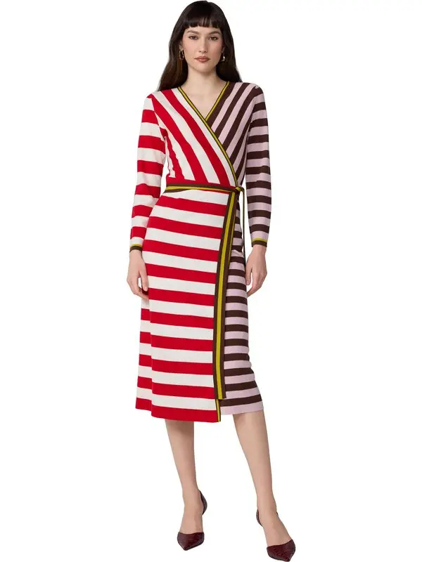 Diane Von Furstenberg Penelope Wrap Dress - Red Brown Multi