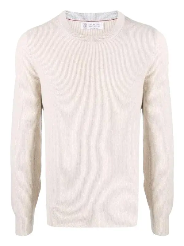Brunello Cucinelli Ribbed Pullover - White