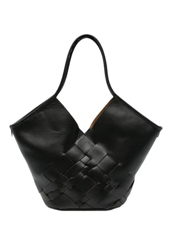 Hereu Woven Leather Shoulder Bag - Black
