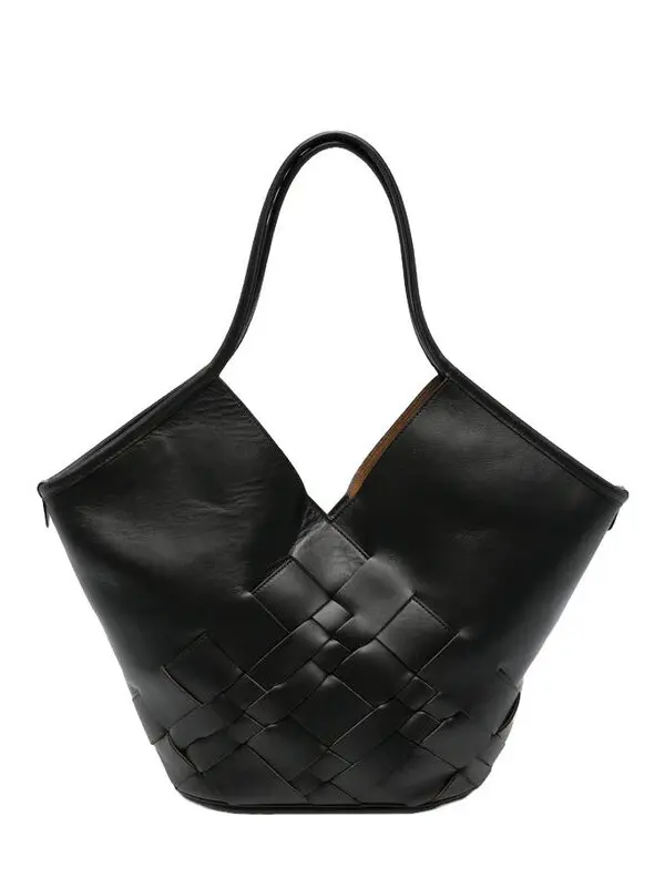 Hereu Woven Leather Shoulder Bag - Black