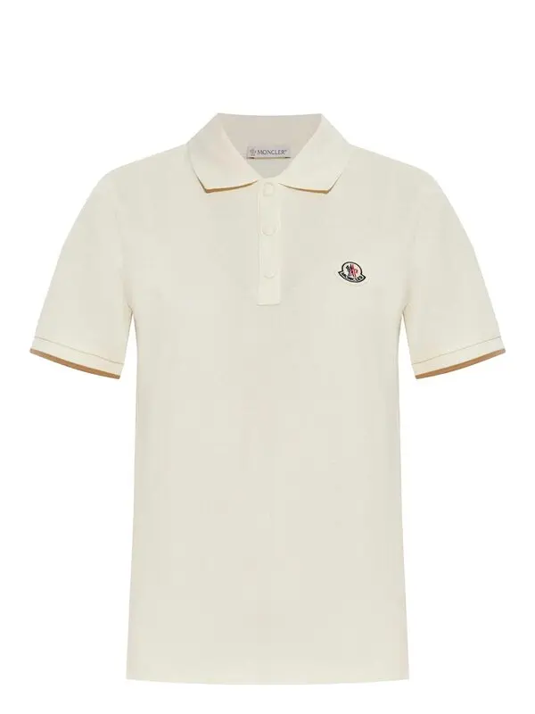 Moncler Piqué Polo Shirt With Logo Patch - Multicolor