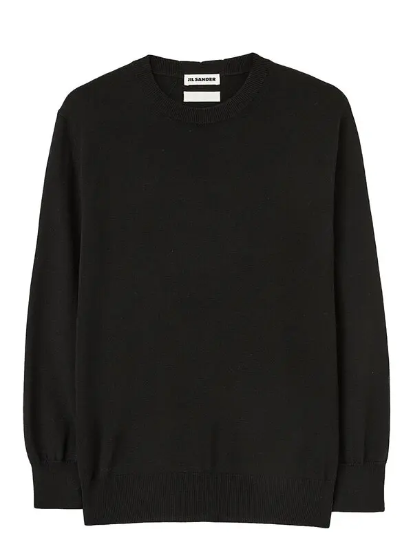 JIL SANDER Crewneck Knitted Jumper - Black