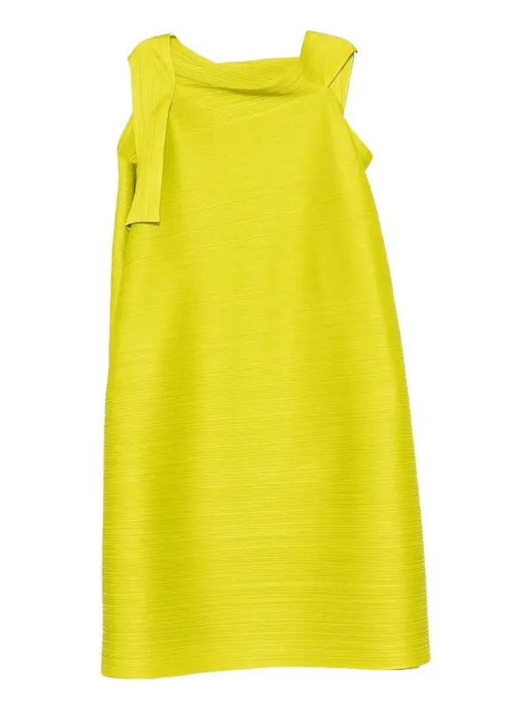 Issey Miyake Sleeveless Boat Neck Midi Dress - Multicolor
