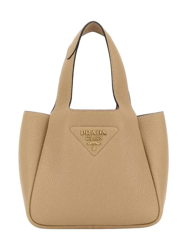 Prada Leather Tote Bag - Cream