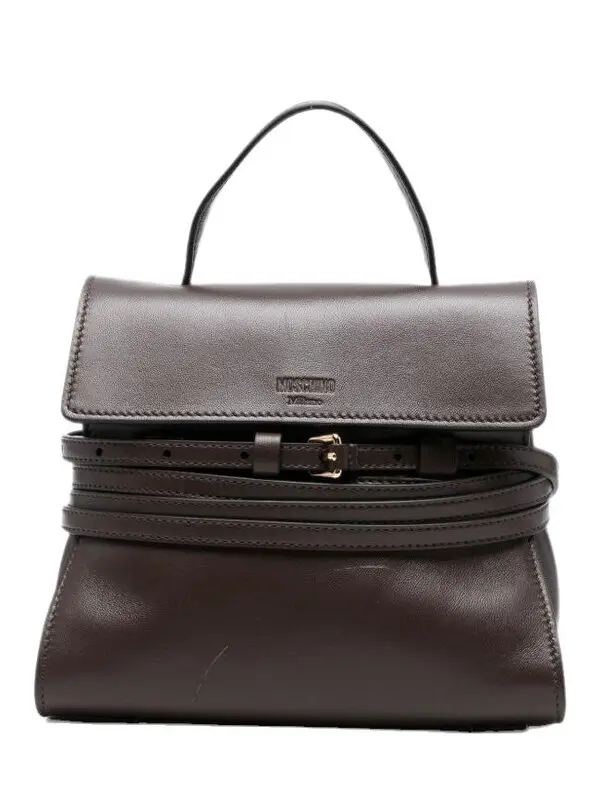 Moschino Leather Handbag With Buckled Belt Detail - Multicolor