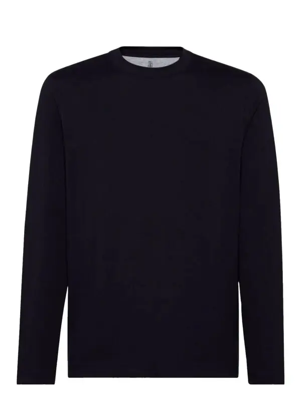Brunello Cucinelli Long Sleeved Crewneck T-shirt - Black