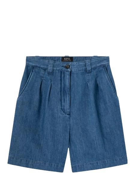 A.p.c. Pleated Cotton Shorts - Blue