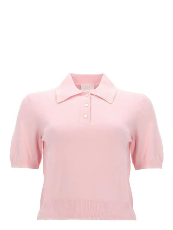 A.p.c. Short-sleeved Knitted Polo Top - Pink