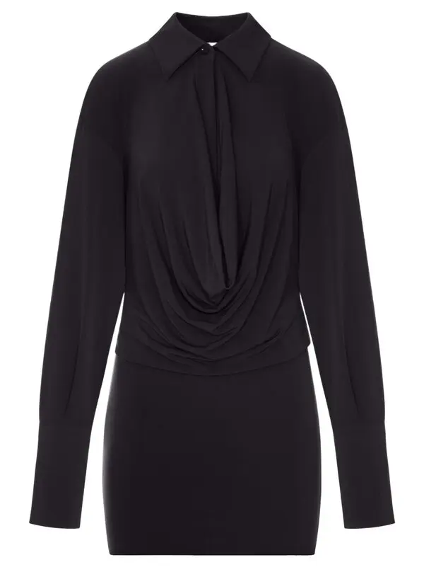Andamane Deep V-neck Mini Dress - Black
