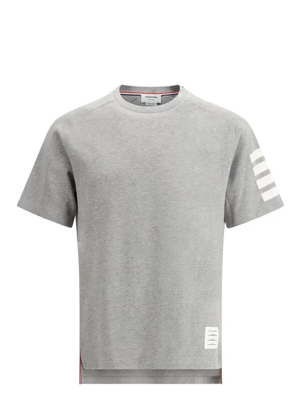 Thom Browne T-shirt With Horizontal Bands - Grey