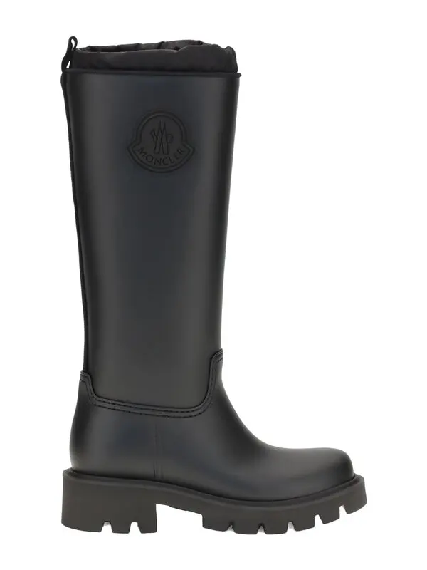 Moncler Waterproof Knee-high Boots With Drawstring Closure - Black