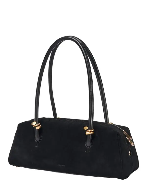 Simkhai Devon Suede Shoulder Bag With Gold Tone Accents - Black