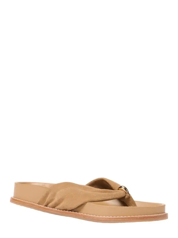 Simkhai Stella Suede Sport Sandal With Goldtone Accent - Brown