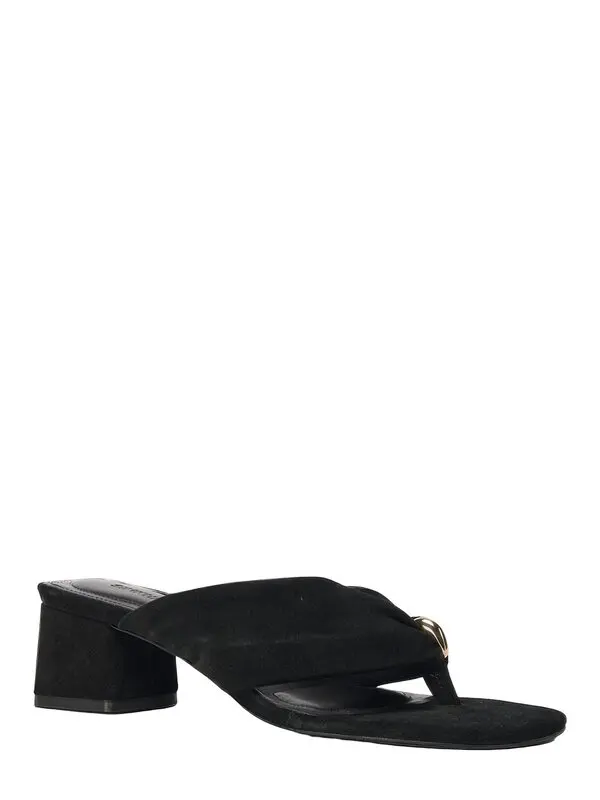 Simkhai Stella Suede Block Heel Sandal - Black