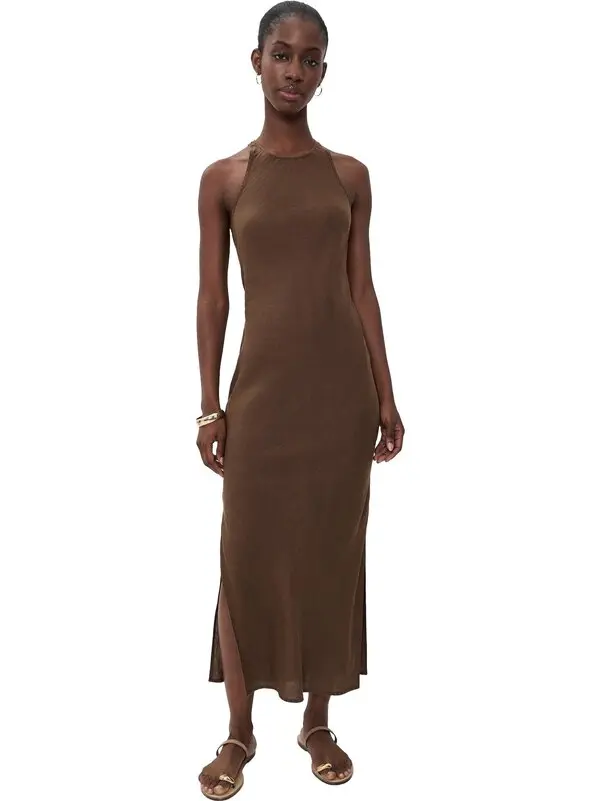 JAMES PERSE Canvas Linen Long Dress - Cocoa