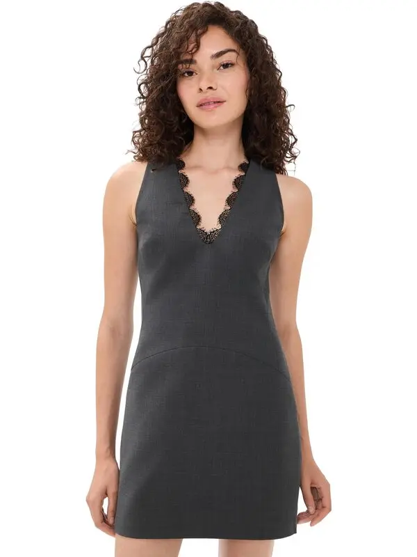 SIR. Mathias Tailored Mini Dress With Lace Trim - Slate