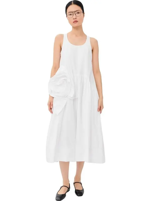 Simone Rocha Pressed Rosette Flounce Dress - White