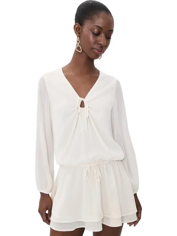 WAYF Nila Long Sleeve Dress - Ivory