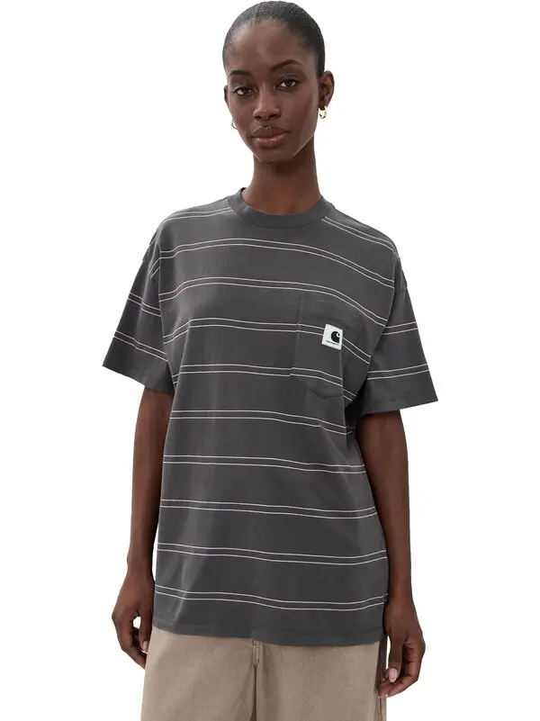 Carhartt Work In Progress Short Sleeve Bert Pocket T-shirt - Bert Stripe/graphite
