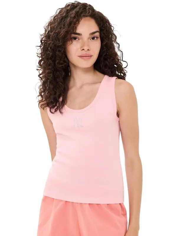 SPORTY & RICH Yankees Krystal Cropped Tank - Candy/white