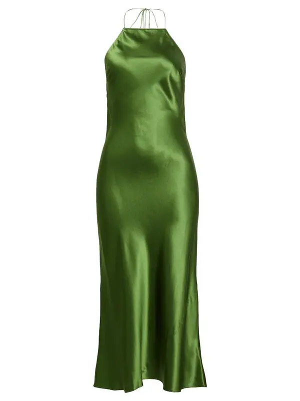 REFORMATION Sleeveless Silk Maxi Dress - Topiary