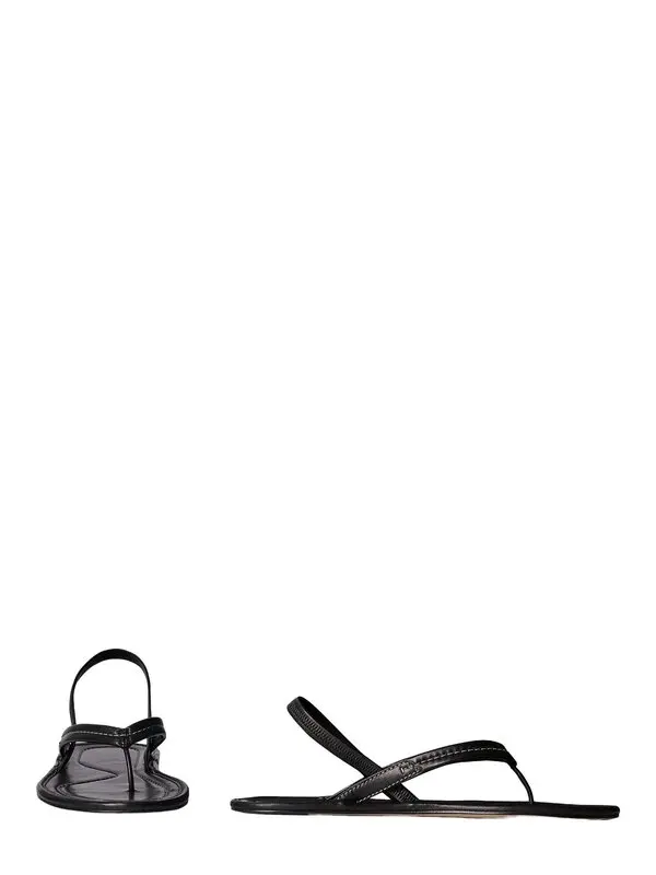 THE ROW Malick Nappa Leather Slingback Sandals - Black