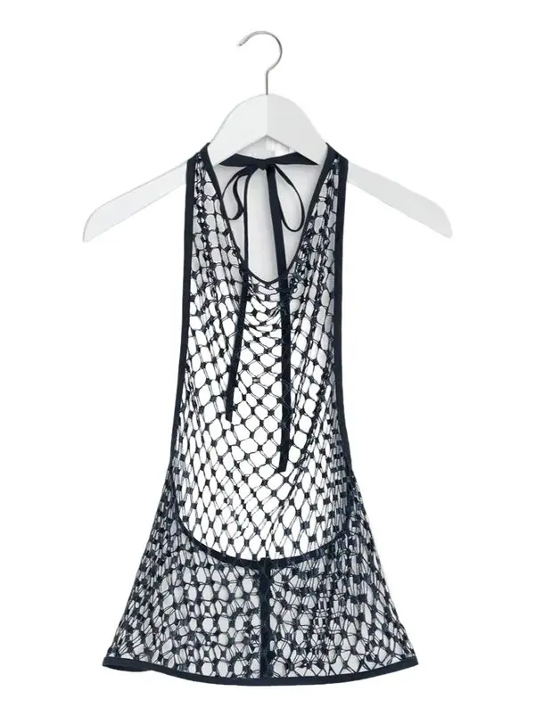 LEMAIRE Fishnet Halter Top - White