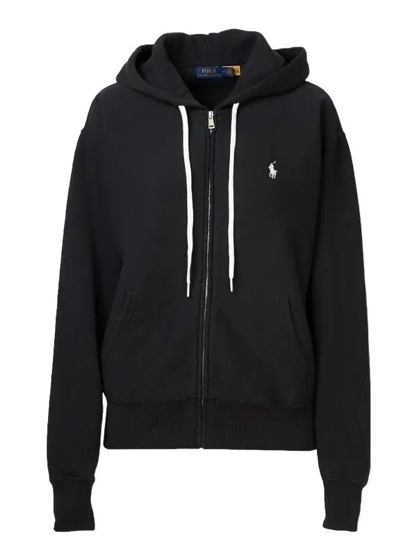 Polo Ralph Lauren Embroidered Logo Zip Hoodie - Black