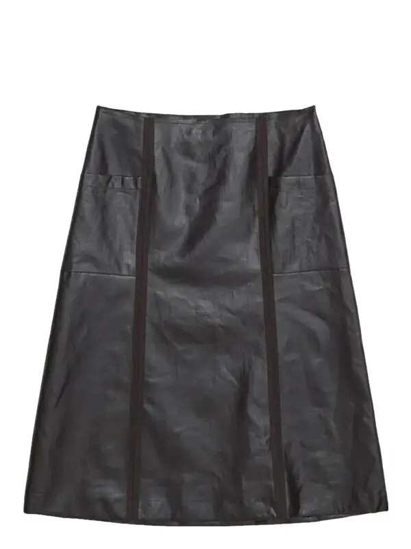 Paloma Wool Vertical Cut Detailed Midi Skirt - Black