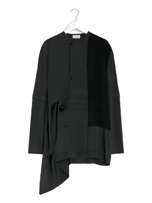LEMAIRE Pleated Asymmetrical Blouse - Black