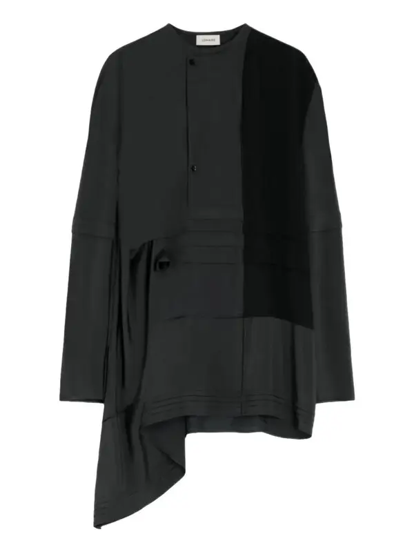 LEMAIRE Pleated Asymmetrical Blouse - Black