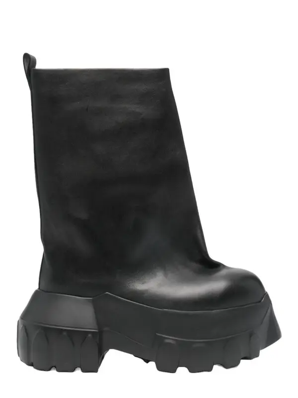 Rick Owens Round-toe Boots With Pull Tab - Black