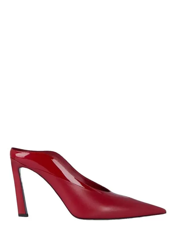 Givenchy Spiky Heeled Leather Mules - Deep Red