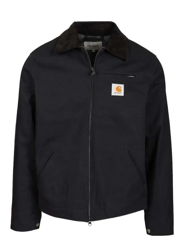 Carhartt Work In Progress Dearborn Organic Cotton Detroit Jacket With Corduroy Collar - Black