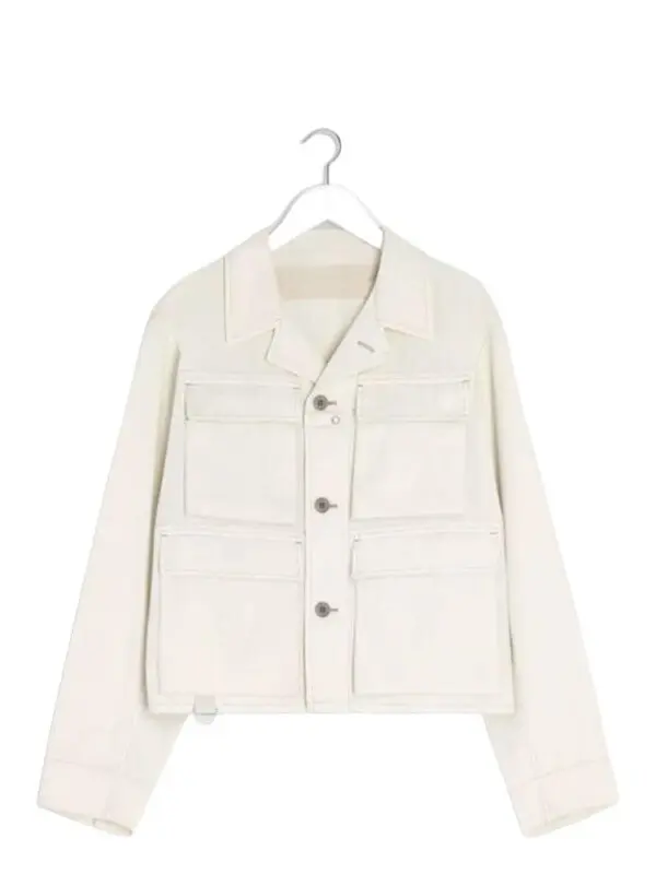 LEMAIRE Utility Military Jacket With Gusseted Pockets - Light Cream