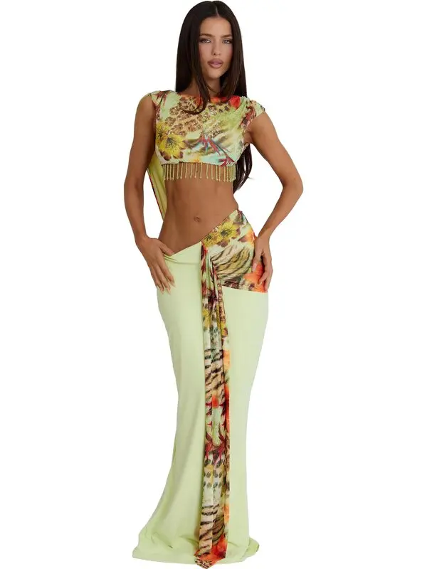 OUTCAST Briana Maxi Dress In Tigerlily - Print